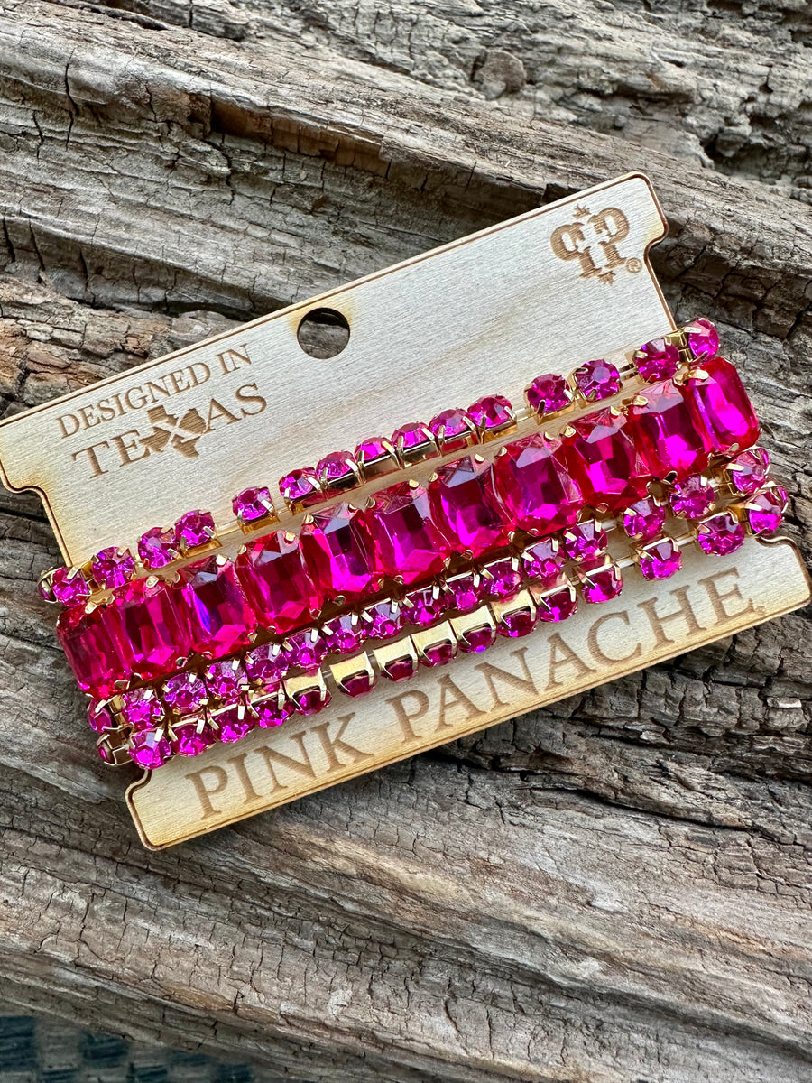 Fuchsia Rhinestone Bracelet Stack – The Turquoise Leopard