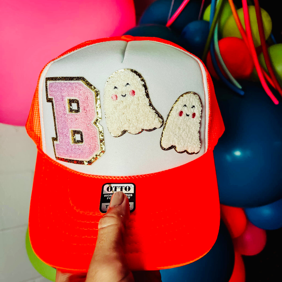 Boo Trucker Hat (Orange) – The Turquoise Leopard